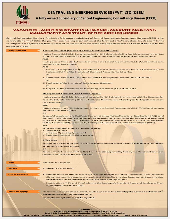 CESL - Central Engineering Services (Pvt) Ltd