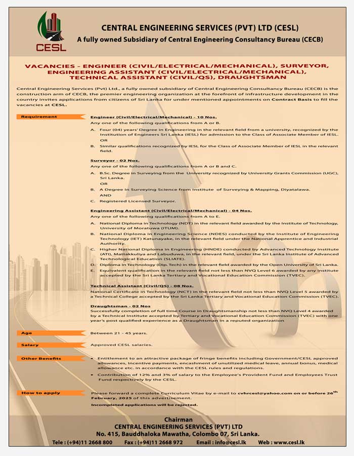 CESL - Central Engineering Services (Pvt) Ltd